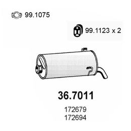 Asso Endschalld&auml;mpfer 36.7011 f&uuml;r PEUGEOT TALBOT 172679 1730EJ 1726T2