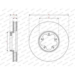 Ferodo Bremsscheibe DDF3057C vorne rechts links bel&uuml;ftet 308mm f&uuml;r FORD 2168836 BK211125EA BK211125FA