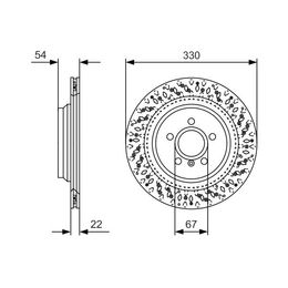 Bosch Bremsscheibe 0 986 479 D11 hinten rechts links bel&uuml;ftet 330mm f&uuml;r MERCEDES-BENZ A1664230412 1664230412