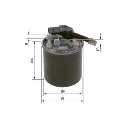 Bosch Kraftstofffilter F 026 402 839 &Oslash;86,5mm 86,5mm f&uuml;r MERCEDES-BENZ NISSAN 16400HG00B A6510901652 6510902852