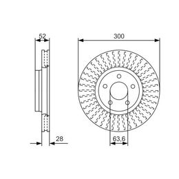 Bosch Bremsscheibe 0 986 479 D38 vorne rechts links bel&uuml;ftet 300mm f&uuml;r FORD 7G911125EA 1500159 1514427