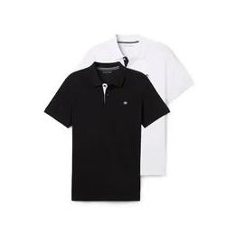 Poloshirt Tom Tailor, Herren, Gr. XXL, wei&szlig;, Jersey, Obermaterial: 100% Baumwolle, unifarben, regular fit taillenbedeckt, ohne Ausschnitt, Shirts, im Doppelpack