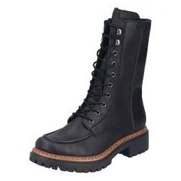 Winterstiefelette Rieker, Damen, Gr. 42, schwarz, Lederimitat, unifarben, Schuhe Winterstiefelette, Blockabsatz, Schn&uuml;rstiefelette, Schn&uuml;rboots mit Warmfiutter