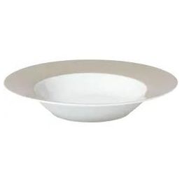 Suppenteller Van Well "Teller Set, Vario", grau (taupe, wei&szlig;), B:22cm H:7,9cm T:22cm &Oslash;:21,5cm, Porzellan, Speiseteller, Porzellan, sp&uuml;lmaschinen- und mikrowellengeeignet, &Oslash; 21,5 cm