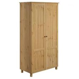 Kleiderschrank OTTO HOME "Juventus, Dreht&uuml;renschrank, Schrank", beige (natur), B:97cm H:180cm T:51cm, Massivholz, Schr&auml;nke, Kleiderschrank, mit 2 T&uuml;ren, 97 cm breit, aus massiver Kiefer, FSC-zertifiziert