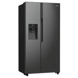Gorenje Side-by-Side "NRR 9185 ES", Energieeffizienz: E (A-G), silber (schwarz), B:91,5cm H:178,6cm T:69,8cm, K&uuml;hlschr&auml;nke, Wasser-/Eisspender