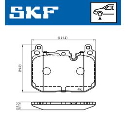 SKF Bremsbelagsatz, Scheibenbremse VKBP 80481 vorne rechts links f&uuml;r MINI BMW 34106889266 34106860020