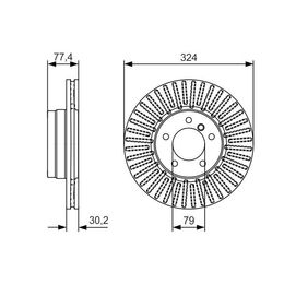 Bosch Bremsscheibe 0 986 479 D39 vorne rechts links bel&uuml;ftet 324mm f&uuml;r BMW 34116767269 34116864905 6753221