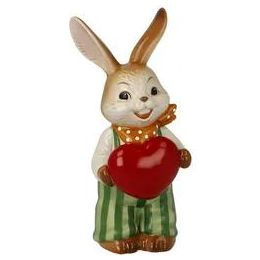 Osterhase Goebel "Figur Hase - Von Herzen", bunt, B:5,5cm H:12cm T:5cm, Steingut, Dekofiguren, Osterfigur, Dekofigur, Ostern, Osterdekoration