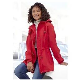 Softshelljacke Vivance ACTIVE, Damen, Gr. 34, rot, Softshell, Obermaterial: 100% Polyester, unifarben, figurbetont kniefrei, B&uuml;ndchen mit Gummizug, Jacken Softshelljacke, mit Kordelzug an der Taille