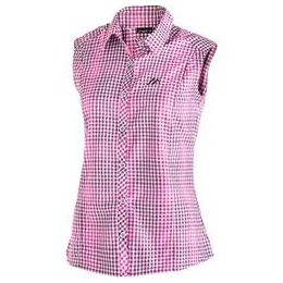 Funktionsbluse Maier Sports "Paloma", Damen, Gr. 42, rosa, 85% Polyester, 15% Viscose, Blusen, &auml;rmellose Damen Bluse, sommerliches Blusen-Shirt, Karobluse, Reg. Fit
