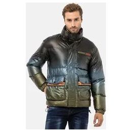 Cipo & Baxx Winterjacke CIPO & BAXX "Jacke", Herren, Gr. S, gr&uuml;n (khaki), Stoff, 100% Polyester, gemustert, regular fit normal, Jacken Winterjacke, mit Farbverlauf-Muster