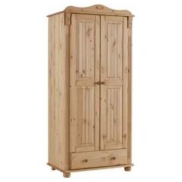 Kleiderschrank OTTO HOME "Adele", beige (natur), B:92cm H:191cm T:53,5cm, Massivholz, Schr&auml;nke, Kleiderschrank, aus massiver Kiefer,Spiegel beim 4-und 5-trg.Schrank, Innenausstattung