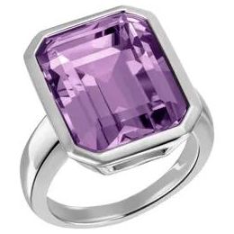 Fingerring Firetti "Schmuck Geschenk Silber 925 Silberring Ring Quadrat" Gr. 56, bunt (silberfarben, lila), Fingerringe, Damen, 56, Silber 925 (Sterlingsilber), 3mm, Fingerring, mit Amethyst oder Topas