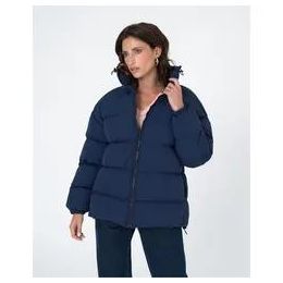 Steppjacke FRESHLIONS "Estala", Damen, Gr. M, blau, 100% Polyester, unifarben, normal, hoch geschlossener Ausschnitt, Jacken Steppjacke, mit hohem Kragen