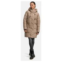 Winterjacke Marikoo "Kaituu XVI", Damen, Gr. 4XL, grau (taupe grau), Obermaterial: 100% Polyester; Innenseite: 100% Polyester; Futter: 100% Polyester; Wattierung: 100% Polyester, Jacken Winterjacke, mit gro&szlig;er Kapuze