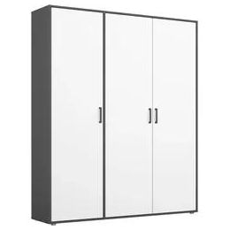 Kleiderschrank Rauch "VOYAGER Garderobe W&auml;scheschrank TOPSELLER Schlafzimmer", grau (graumetallic, alpinwei&szlig;, griffe graumetallic), B:140cm H:194cm T:53cm, Holzwerkstoff, Schr&auml;nke, Kleiderschrank, mit 2 modernen Griffvarianten, viel Stauraum MADE IN GERMANY