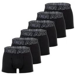 Boxershorts Under Armour "Boxershort UA PERFORMANCE COTTON - SOLID 3 IN 6PK 6er Pack", Herren, Gr. XL, schwarz, Obermaterial: 57% Baumwolle CO. 38% Polyester PES. 5% Elasthan EL., Unterhosen