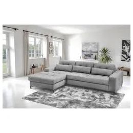 Ecksofa exxpo - SOFA FASHION "Bonito, mit R&uuml;cken- und Sitztiefenverstellung, inkl. Bett & Bettkasten", grau, B:260cm H:85cm T:176cm, Sofas, Ecksofa, Sitztiefenverstellung,H&ouml;henverstellung