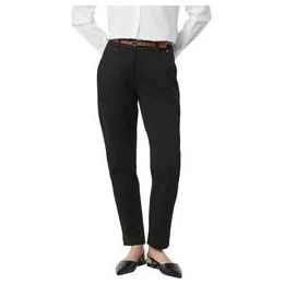 Chinohose comma, Damen, Gr. 40, N-Gr, schwarz, Web, Obermaterial: 65% Baumwolle, 30% Polyester, 5% Elasthan, unifarben, slim fit 7/8-L&auml;nge, Hosen Chinohose, mit G&uuml;rtel und Stretch