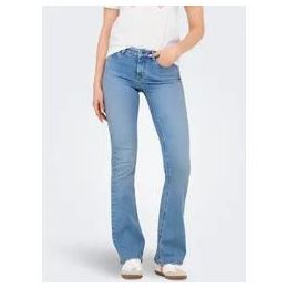 Bootcut-Jeans Only "ONLBLUSH MID FLARED DNM TAI198 NOOS", Damen, Gr. XS (34), L&auml;nge 32, blau (special bright blau denim), Denim/Jeans, Obermaterial: 92% Baumwolle, 6% Elastomultiester, 2% Elasthan, unifarben, Jeans