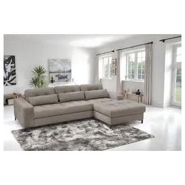 Ecksofa exxpo - SOFA FASHION "Bonito, mit R&uuml;cken- und Sitztiefenverstellung, inkl. Bett & Bettkasten", braun (cappuccino), B:260cm H:85cm T:176cm, Sofas, Ecksofa, Sitztiefenverstellung,H&ouml;henverstellung