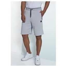 Sweatshorts John Devin, Herren, Gr. L (52/54), N-Gr, grau (hellgrau), angeraute Sweatware, Obermaterial: 60% Baumwolle, 40% Polyester, unifarben, bequem kurz, Hosen Sweatshorts, seitliche Taschen mit schwarzem Rei&szlig;verschluss