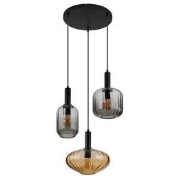 Globo LIGHTING Pendelleuchte "VALLETTA", schwarz (schwarz matt), 1 Stk., Leuchten, H&auml;ngeleuchte, H&auml;ngeleuchte, verschiedene Gl&auml;ser, modern, Essbereich, Pendelleuchte