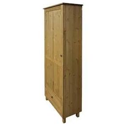 Garderobenschrank OTTO HOME "Juventus", beige (natur), B:67cm H:180cm T:38cm, Massivholz, Schr&auml;nke, Garderobenschrank, aus massiver Kiefer, Breite 67cm, mit Kleiderstange