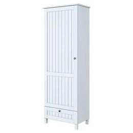 Garderobenschrank OTTO HOME "Juventus", wei&szlig;, B:67cm H:180cm T:38cm, Massivholz, Schr&auml;nke, Garderobenschrank, aus massiver Kiefer, Breite 67cm, mit Kleiderstange