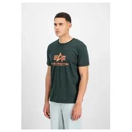 T-Shirt Alpha Industries "Basic T-Shirt", Herren, Gr. 3XL, blau (schwarz petrol), Single Jersey, Obermaterial: 100% Baumwolle, bedruckt, regular fit normal, Rundhals, normaler Saum, Shirts T-Shirt, Baumwolle, regular fit