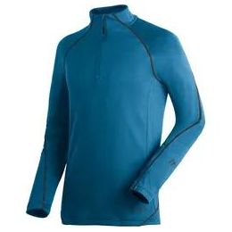 Funktionsshirt Maier Sports "Roger", Herren, Gr. 56, mostly mid blau, 100% Polyester, Shirts Funktionsshirt, funktionaler Herren Midlayer f&uuml;r Outdoor Touren und Ausfl&uuml;ge