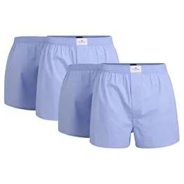 Webboxer Tom Tailor "Web-Boxershorts 4er Pack", Herren, Gr. M, blau (hellblau), Obermaterial: 100% Baumwolle CO., Unterhosen