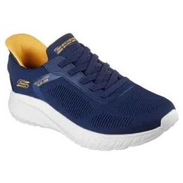 Slip-On Sneaker Skechers "BOBS SQUAD CHAOS-SOLID STEP", Herren, Gr. 46, blau (navy), Textil, Schuhe, Schlupfschuh, Slipper, Sneaker zum Schlupfen, Topseller