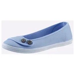 Ballerina Casual Looks, Damen, Gr. 36, blau (himmelblau), Textil, Schuhe Ballerina