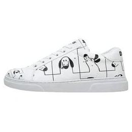 Sneaker DOGO "Ace Low-Top Sneaker I Woof You Damen Sneaker", Herren, Gr. 41, Normalschaft, wei&szlig;, Lederimitat, Schuhe Sneaker, Handgefertigt