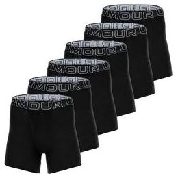 Boxershorts Under Armour "Boxershort UA PERFORMANCE COTTON - SOLID 6 IN 6PK 6er Pack", Herren, Gr. XXL, schwarz, Obermaterial: 57% Baumwolle CO. 38% Polyester PES. 5% Elasthan EL., Unterhosen
