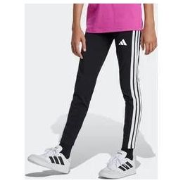 Leggings Adidas SPORTSWEAR "ESSENTIALS KIDS", M&auml;dchen, Gr. 140, N-Gr, schwarz-wei&szlig; (schwarz, wei&szlig;,), Obermaterial: 93% Baumwolle, 7% Elasthan, Hosen Leggings