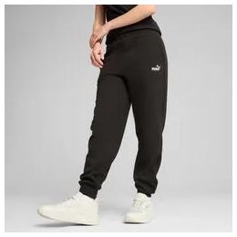 Trainingshose Puma "ESS SMALL NO 1 LOGO STANDARD HIGH-WAIST SWEATPANTS FL CL", Damen, Gr. XL, N-Gr, schwarz (Puma schwarz), Fleece, Obermaterial: 66% Baumwolle, 34% Polyester, unifarben, normal, Hosen Trainingshose, aus Baumwollmischung, mit seitlichen Eingrifftaschen, mit hohem Bund
