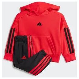 Trainingsanzug Adidas SPORTSWEAR "I 3S FL HD JOG", M&auml;dchen, Gr. 62, rot (pure ruby, schwarz), Obermaterial: 70% Baumwolle, 30% Polyester, Sportanz&uuml;ge Trainingsanzug