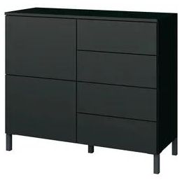 borchardt M&ouml;bel Kommode BORCHARDT M&Ouml;BEL "Haama, modern, grifflos, Metallf&uuml;&szlig;e, praktisch, 2 T&uuml;ren", schwarz (schwarz, matt), B:93cm H:80cm T:35cm, Holzwerkstoff, Sideboards, Kommode, Push-To-Open, verstellbare Einlegeb&ouml;den, viel Stauraum, Breite 93cm