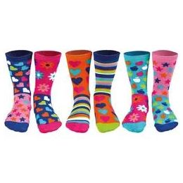 Kurzsocken United Oddsocks "Socken 3er Pack", M&auml;dchen, Gr. 30,5-39, bunt (hop, skip, funk), Obermaterial: 76% Baumwolle CO. 23% Polyamid PA. 1% Elasthan EL., Socken