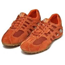 Schn&uuml;rschuh Geox "U SNAKE ORIGINAL", Herren, Gr. 48, orange, Leder, Textil, Schuhe Schn&uuml;rschuh, Schn&uuml;rschuh, Freizeitschuh, Trekking Sneaker mit Lederinnensohle