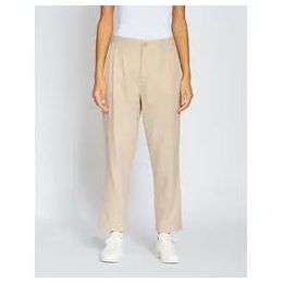 Relaxhose Gang "Gang Hosen Relaxed 94AVA", Damen, Gr. 24, beige, Stoff, 85% Baumwolle, 15% Leinen, Hosen Relaxhose