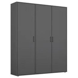Kleiderschrank Rauch "VOYAGER Garderobe W&auml;scheschrank TOPSELLER Schlafzimmer", grau (graumetallic, griffe graumetallic), B:140cm H:194cm T:53cm, Holzwerkstoff, Schr&auml;nke, Kleiderschrank, mit 2 modernen Griffvarianten, viel Stauraum MADE IN GERMANY