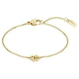 Armkette BOSS "DOUBLE B PETIT", gold (gelbgoldfarben), Armb&auml;nder, Damen, 16cm, Edelstahl, Armkette