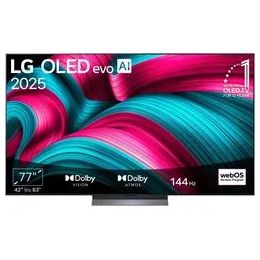LG OLED-Fernseher "OLED77C5ELB", Energieeffizienz: F (A-G), grau (grau, schwarz), 77 &prime;&prime;, Fernseher, Topseller