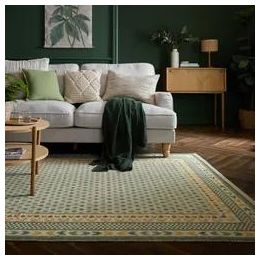 Teppich FLAIR RUGS "MARA JUTE", gr&uuml;n, B:200cm H:1mm L:290cm, Baumwolle, Jute, Teppiche, Teppich, Gewebter Jute-Bord&uuml;renteppich