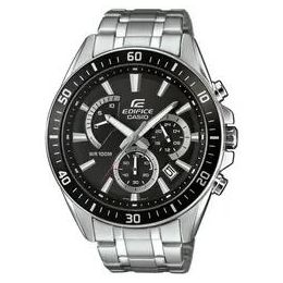 Chronograph Casio EDIFICE, silber (schwarz, silberfarben), Armbanduhren, Damen, Chronograph, Quarzuhr, Armbanduhr,Herrenuhr, bis 10bar wasserdicht,Edelstahlarmband