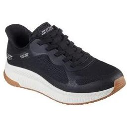 Slip-On Sneaker Skechers "BOBS SQUAD 4", Herren, Gr. 44, schwarz-wei&szlig; (schwarz, wei&szlig;), Synthetik, Textil, Schuhe, Trainingsschuh, Sneaker, Schn&uuml;rschuh zum einfachen Schlupfen